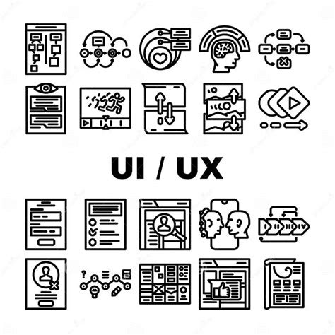 Ui Ux Web Interface Mobile Icons Set Vector Stock Illustration