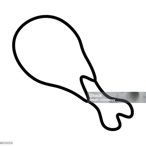 Chicken Drumstick Icon Chicken Vector Drumstick Illustration Stock