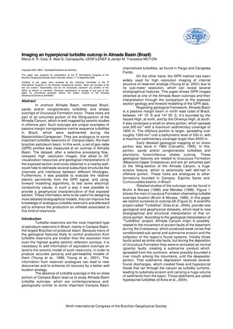 Pdf Imaging An Hyperpicnal Turbidite Outcrop In Almada Basin Brazil