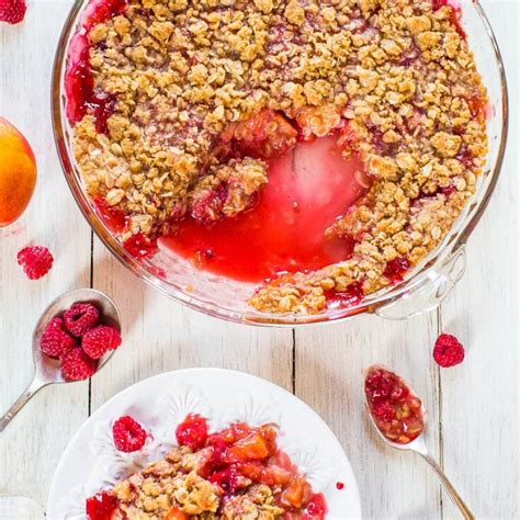 Fresh Peach Raspberry Crisp Averie Cooks