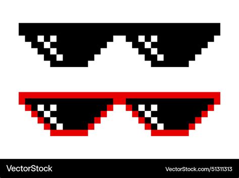 Pixelated Sunglasses Set Pixel Boss Glasses 8 Vector Image