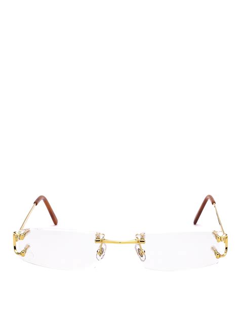 Glasses Cartier Titanium Frameless Eyeglasses Ct0092o53001001