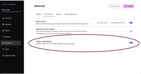 enable media fallback elementor