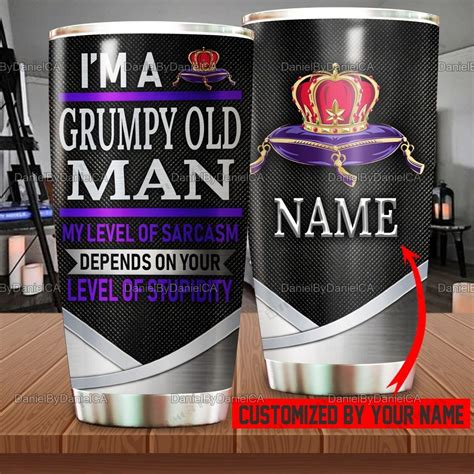 Personalized Grumpy Old Man Custom Stainless Steel Tumbler HomeFavo