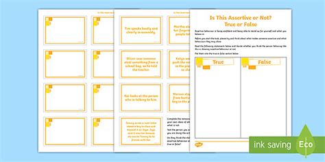 Assertiveness Activities Worksheet Assertive Or Not