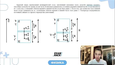 Закрытый сверху вертикальный цилиндрический сосуд заполненный