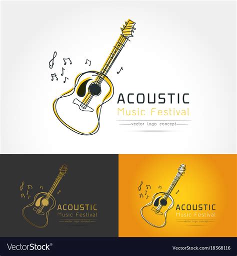 Acoustic Guitar Logo Royalty Free Vector Image