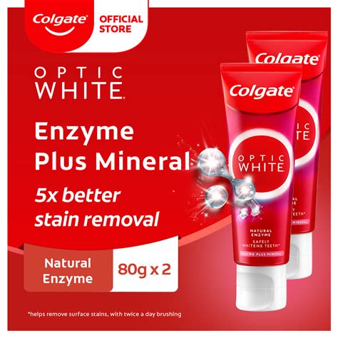 Colgate Optic White Enzyme Toothpaste 80g Pack Of 2 Lazada Ph