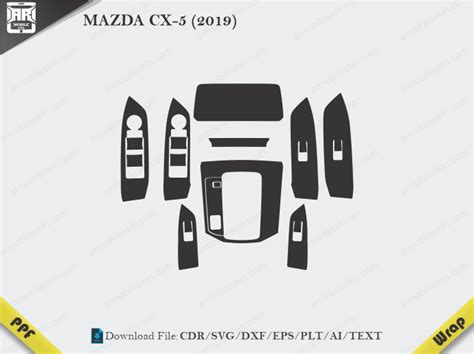 Mazda Cx50 2022 2024 Interior Ppf Cut Template Vector Armobileskin