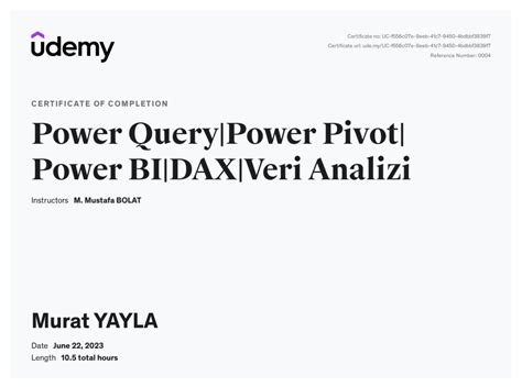 Murat Yayla On Linkedin Udemy Course Completion Certificate