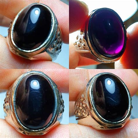 Jual Batu Cincin Akik Kecubung Wulung Hitam Mulus Shopee Indonesia