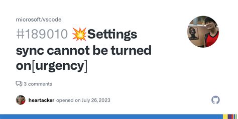 Settings Sync Cannot Be Turned On Urgency Issue Microsoft Vscode Github