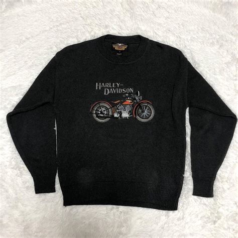 【激レア Usa製】ハーレーダビッドソン 刺繍ロゴ ニット セーター M By メルカリ