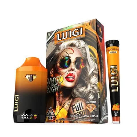 Orange Lava Kush Luigi Cart And Pre Roll Luigi 2g Disposable Hybrid