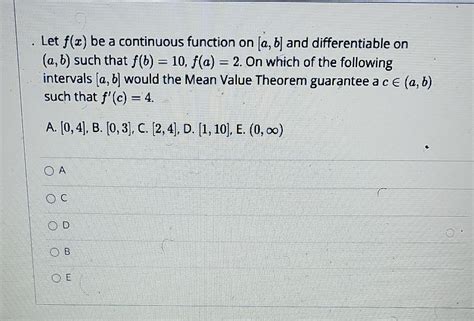Solved Let F X Be A Continuous Function On A B And Chegg