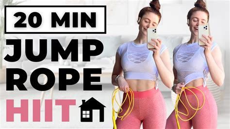 20 Min Beginner Jump Rope Hiit Workout Warm Up Included Youtube