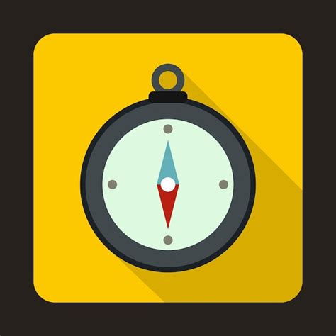 Premium Vector Compass Icon In Flat Style On A Yellow Background