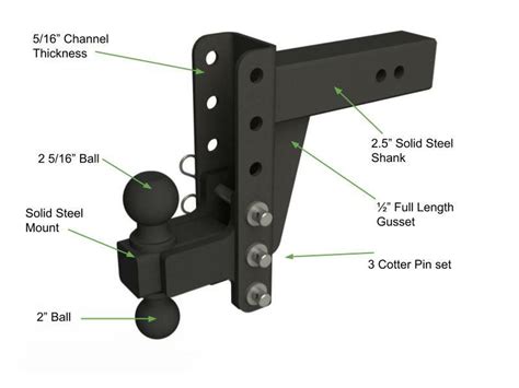 Propride Brute Hitch Heavy Duty 4 Drop Rise 22000 Lb 25 Class 5