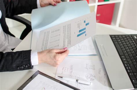 Businesswoman Analyzing Data Stock Image Image Of Computer Working 51196161