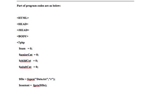 Solved 6 Write A Php Program To Read A Text File Datatxt