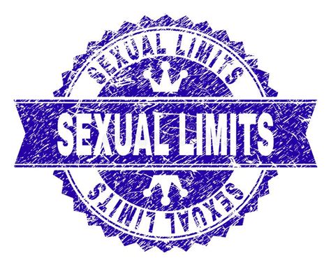Scratched Textured Sexual Limits Stamp Seal With Ribbon Ilustração Do