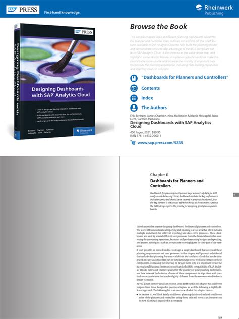 Reading Sample Sap Press Designing Dashboards With Sap Analytics Cloud