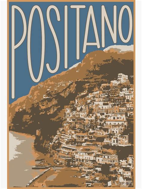 Positano Vintage Postcard Sticker For Sale By Eengle Postcard Vintage Postcard Postcard Design