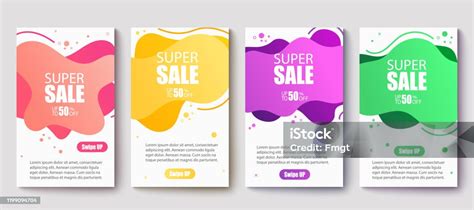 판매 배너동적 현대 유체 모바일 판매 배너 템플릿 디자인입니다 슈퍼 세일 스페셜 오퍼 세트 벡터 일러스트레이션 0명에 대한 스톡 벡터 아트 및 기타 이미지 Istock