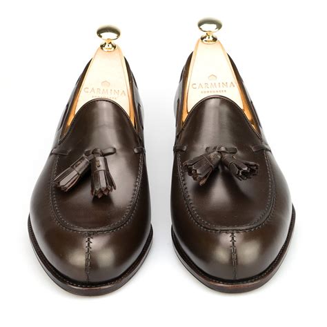 Tassel Brown Calf Dress Loafers Carmina Shoemaker