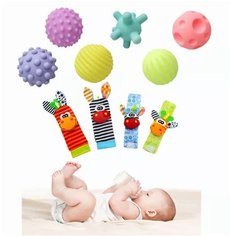 Sonajas Para Bebe Calcetines Juguetes Sensoriales Pelota Meses Sin