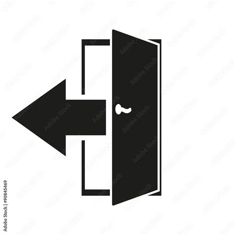 The Exit Icon Logout And Output Outlet Out Symbol Flat Stock Vector