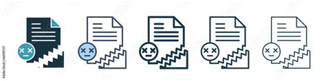 Corrupted File Sign Icon Set Data Loss File Vector Symbol For Ui