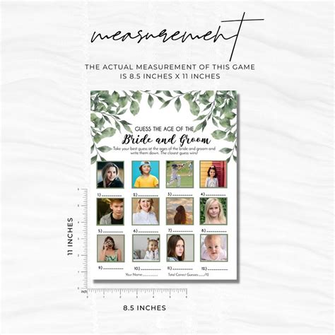 Guess The Age Of The Bride And Groom Wedding Game Template Bride And