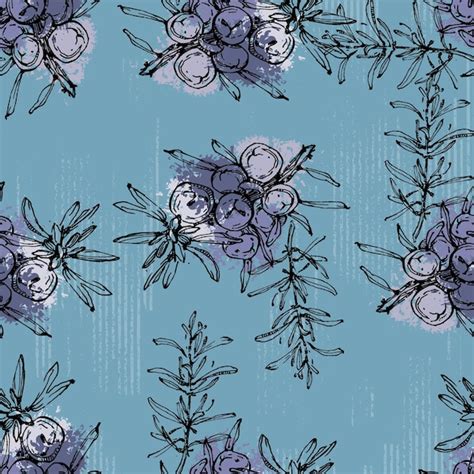 Premium Vector Seamless Pattern With Juniper