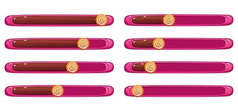 Premium Vector Game Ui Candy Sweet Load Slider Bar Button Design