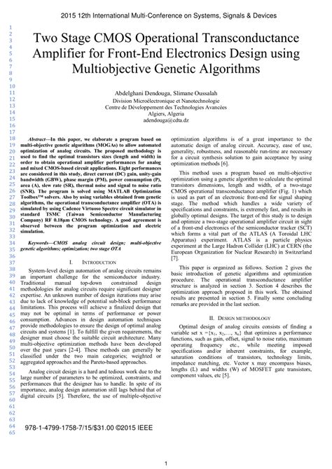 Pdf Two Stage Cmos Operational Transconductance Amplifier For Front