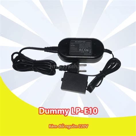 Pin Giả Lp E10 Dummy Battery Kèm đổi Nguồn 220v Cho Máy ảnh Canon Eos