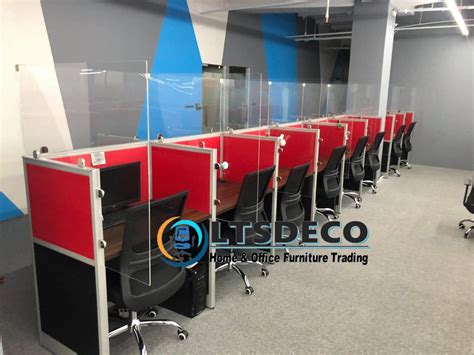 Laminated Workstation Cubicle With Class Office Partition Office