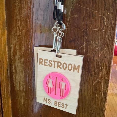 Personalized Teacher Hall Pass Bathroom Pass Classroom Hall Pass T For Teacher