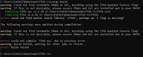 cargo build error · fltk rs fltk rs · discussion 1116 · github