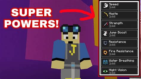 Minecraft Pe Getting Super Powers Command Block Creation Youtube