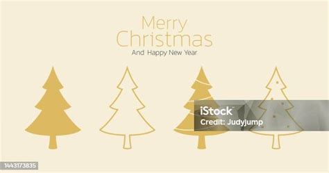 Desain Kartu Ucapan Tahun Baru Dengan Pohon Natal Bergaya Ilustrasi