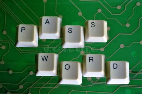 Keyboard Keys Form The Word Password On Green Electric Circuit In The Background Stock Image