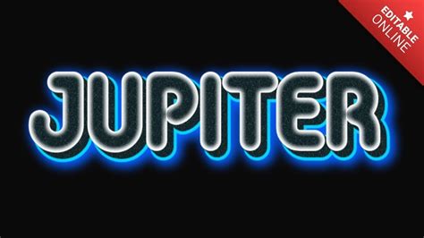 Jupiter Blue Neon Text Effect Generator