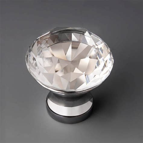 Rose Gold Door Knobs 30mm Diamond Shape Crystal Gl Grandado