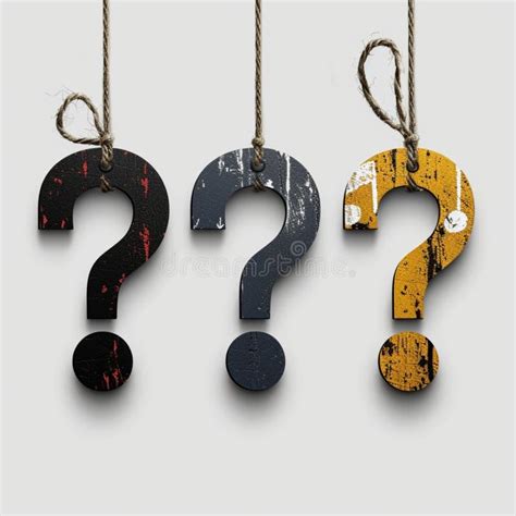 Faq Concept Three Question Marks Hanging On White Background Stock Illustration Illustration