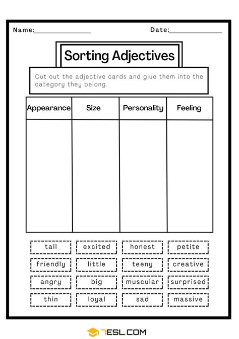Adjectives Worksheets To Describe The World Better • 7esl