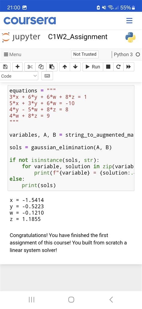 Issues To Update Assignment Gaussian Elimination Linear Algebra Week 2 Linear Algebra For