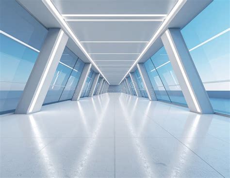 3d Rendering Of An Abstract Futuristic Glass Architecture Stock