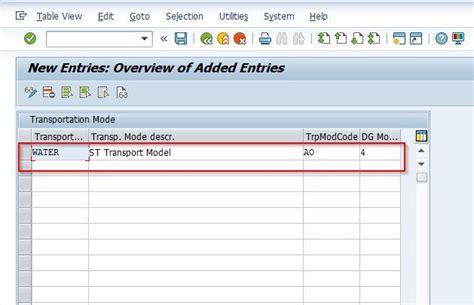 Define Transportation Mode In SAP